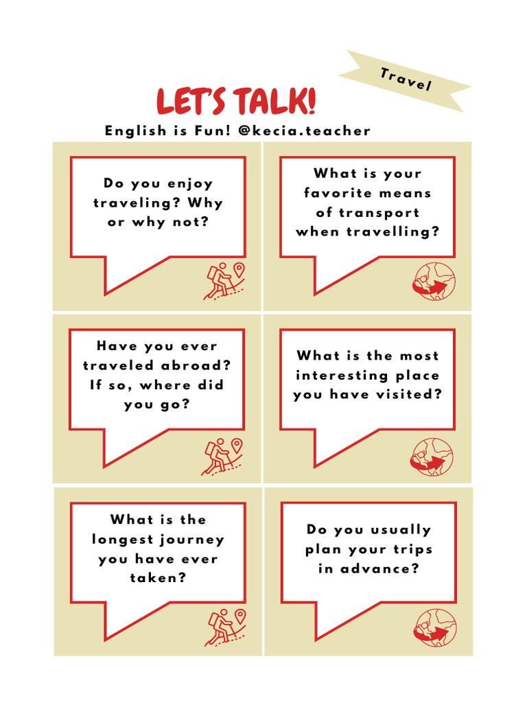 Travel Conversation Questions | PDF | Foreign Language Studies
