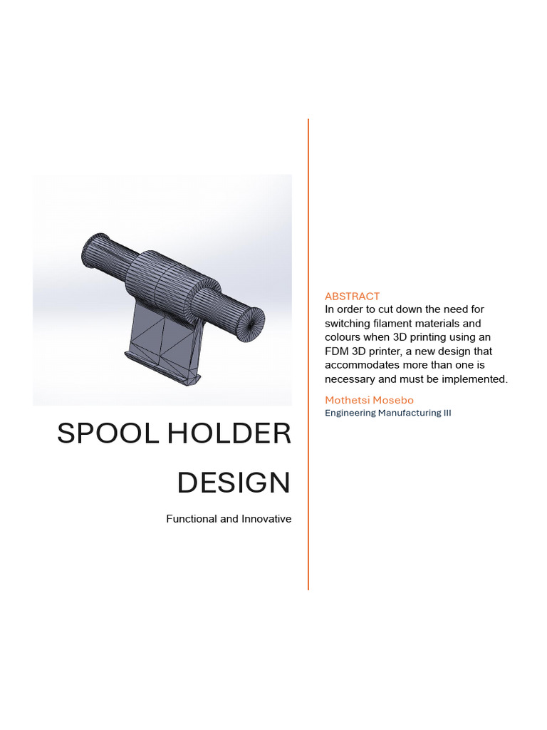 spool holder design | PDF | 3 D Printing | Engineering Tolerance
