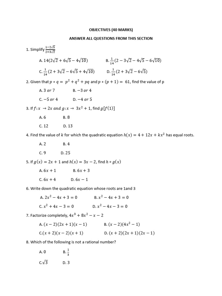E-Math Springboard College | PDF | Mathematics | Mathematical Objects