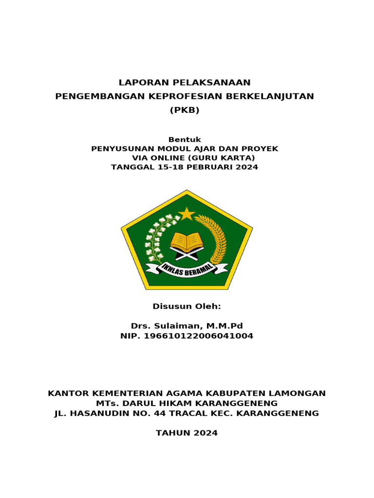 LPJ Penyusunan Modul Ajar 2024 | PDF | Seni