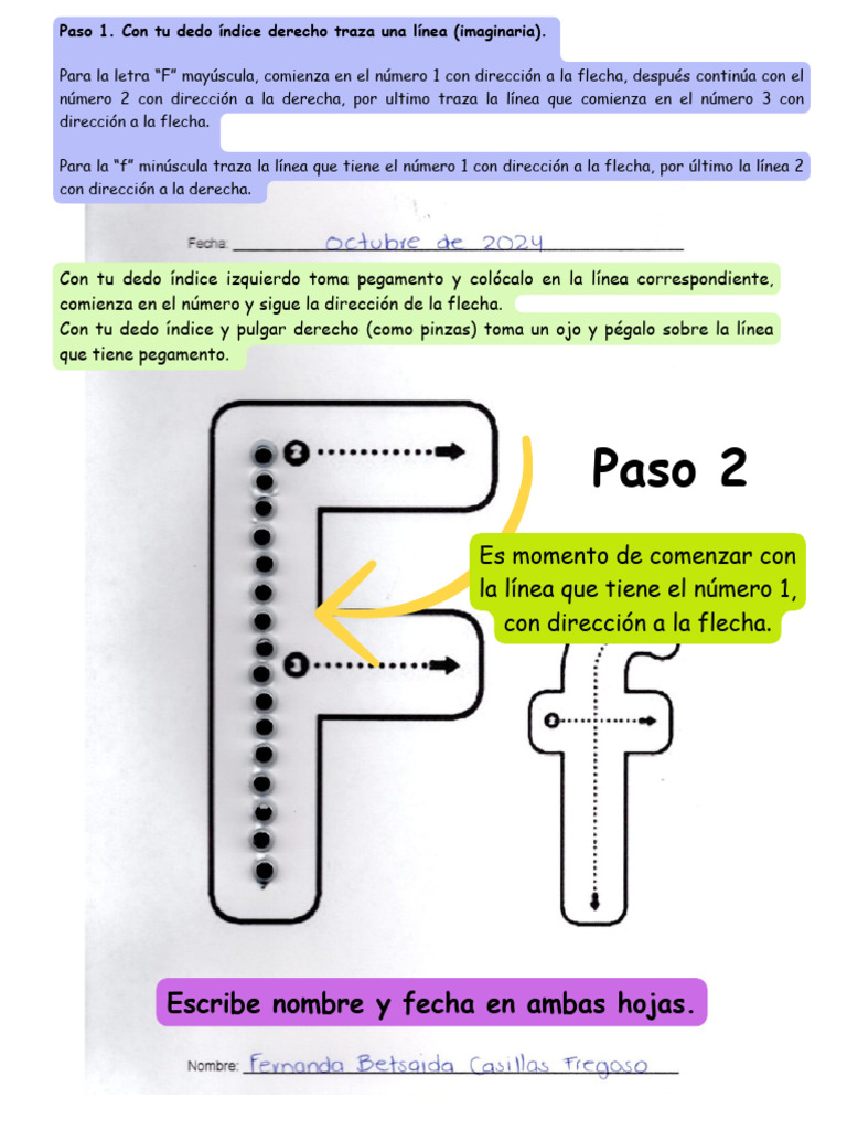 Cómo escribir la letra F y f | PDF | Escritura | Notación