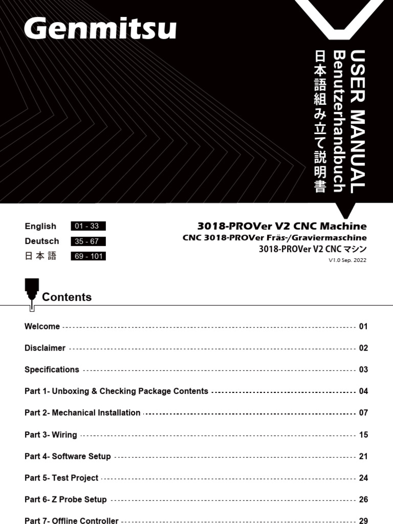 Genmitsu 3018-PROVer V2 User Manual | PDF | Numerical Control ...