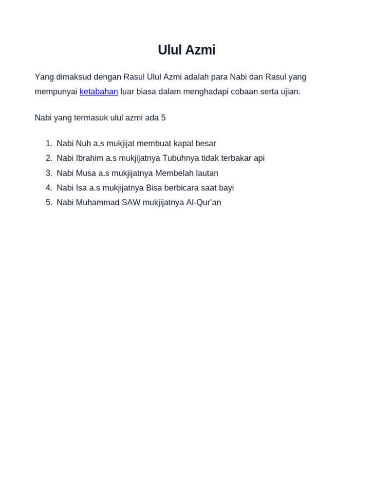 Ulul Azmi | PDF | Sejarah