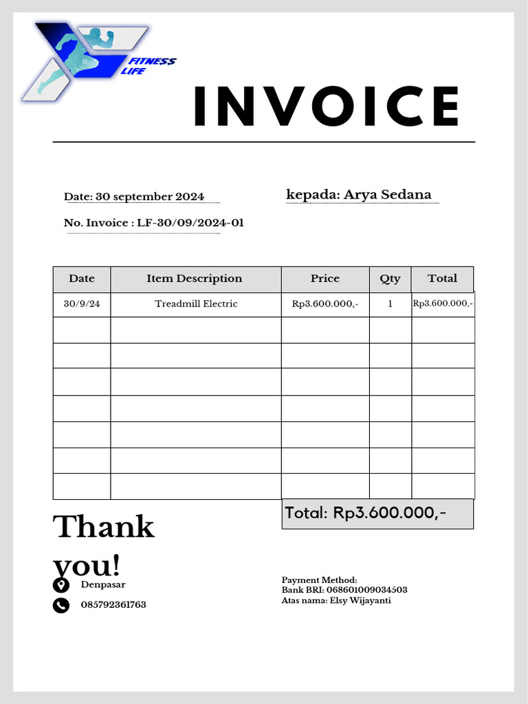 Gray and Black Generic Service Invoice | PDF