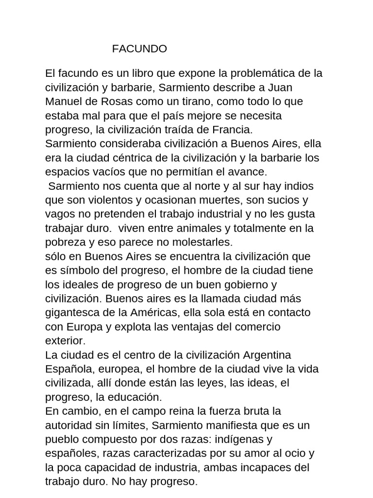 cultura facundo ultimo | PDF | Argentina