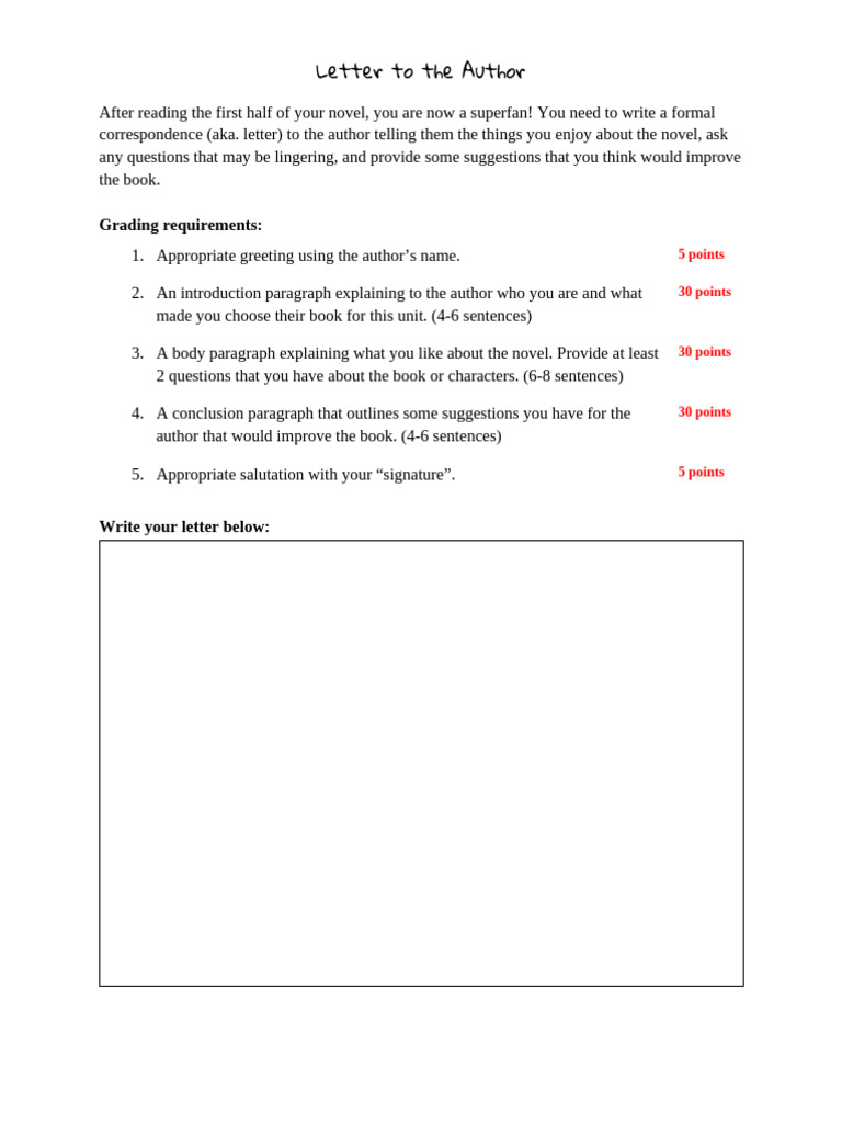 Letter to the Author | PDF