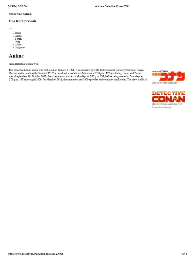 Anime - Detective Conan Eps | PDF