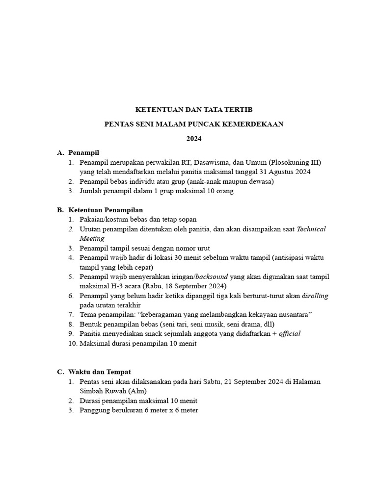 Bahan TM Pensi Hikamp 2024 | PDF