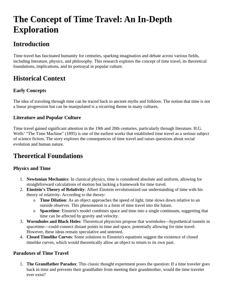 The Concept of Time Travel | PDF | Time Travel | Time