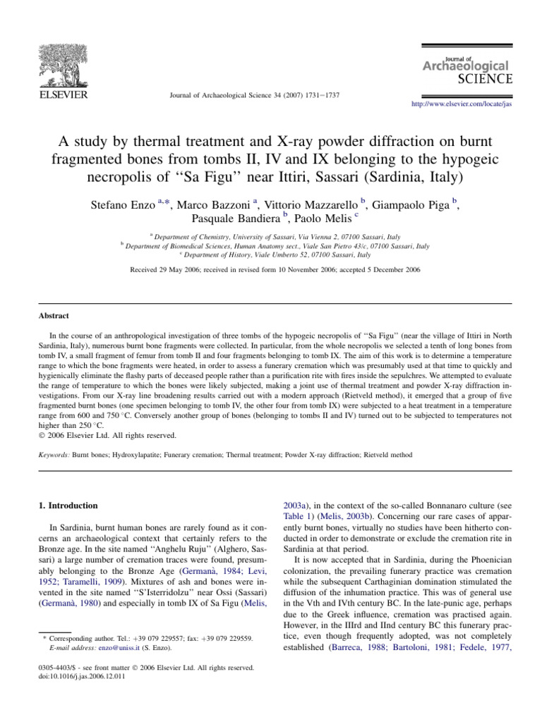 XRD Bones Human 2007 | PDF