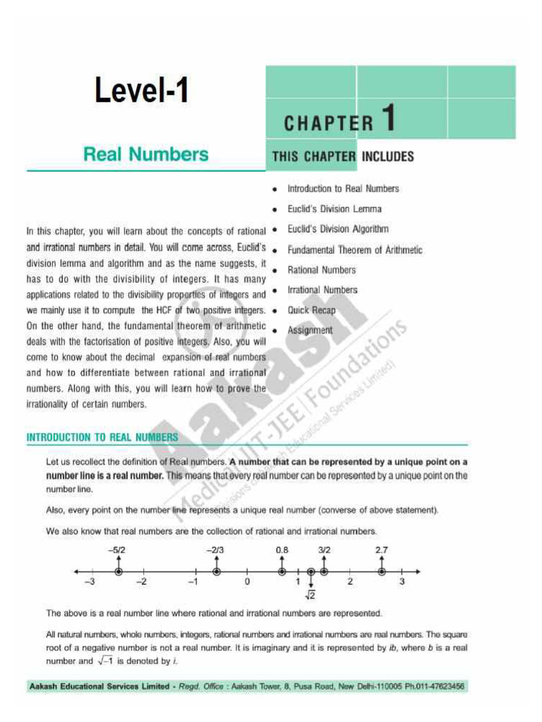 Aakash Maths Module Pdf