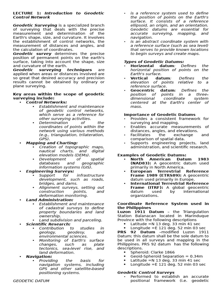 GS 1 5 Reviewer | PDF | Surveying | Geodesy