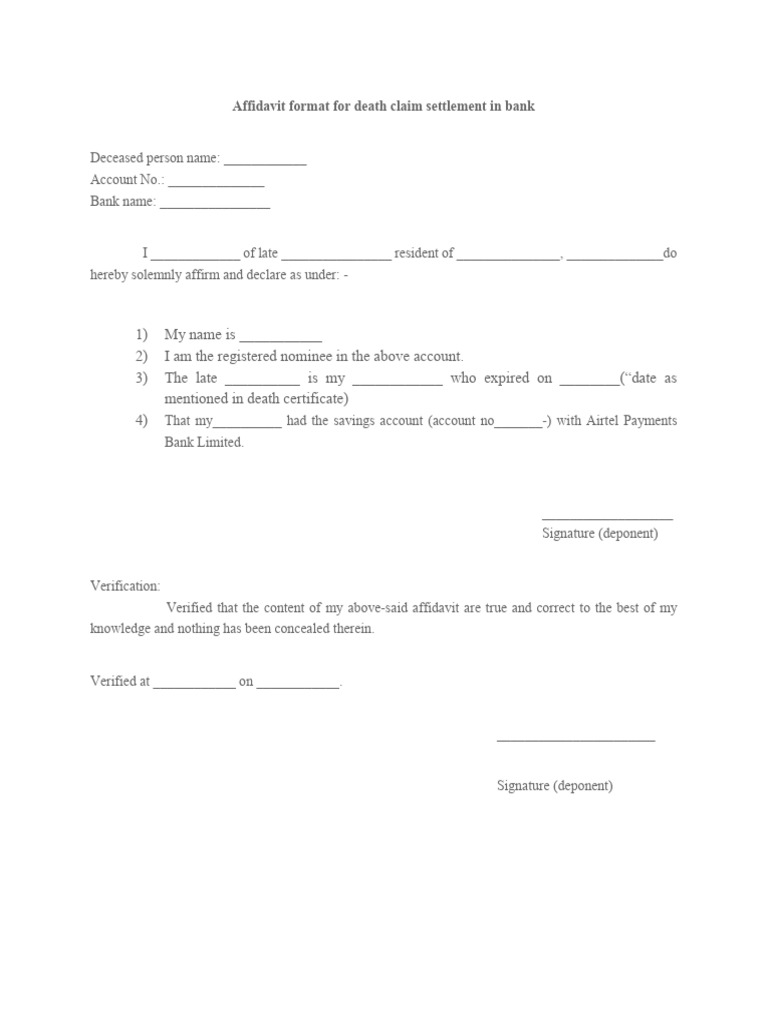 APY-Notarised Stamp Paper Format For Death Claim-15!01!2021 | PDF ...