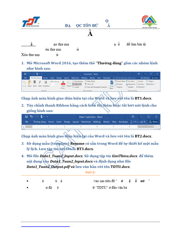 CLC BTTL Word2016 Tuan2 | PDF
