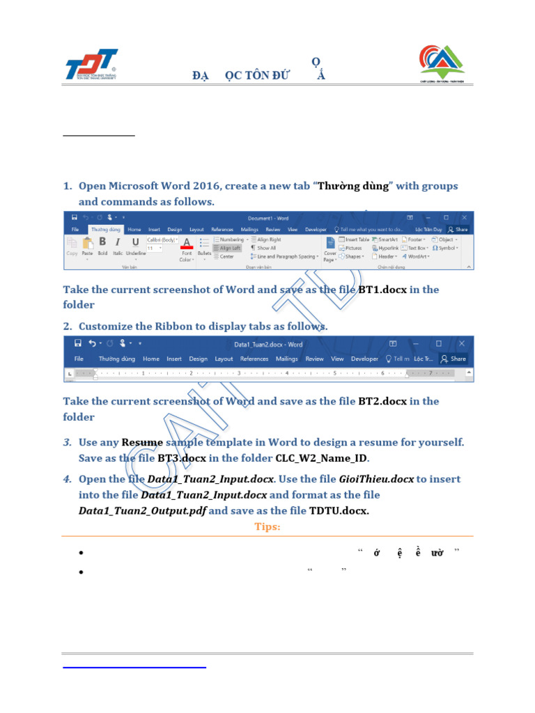 CLC PracticeInClass Word2016 W2 | PDF