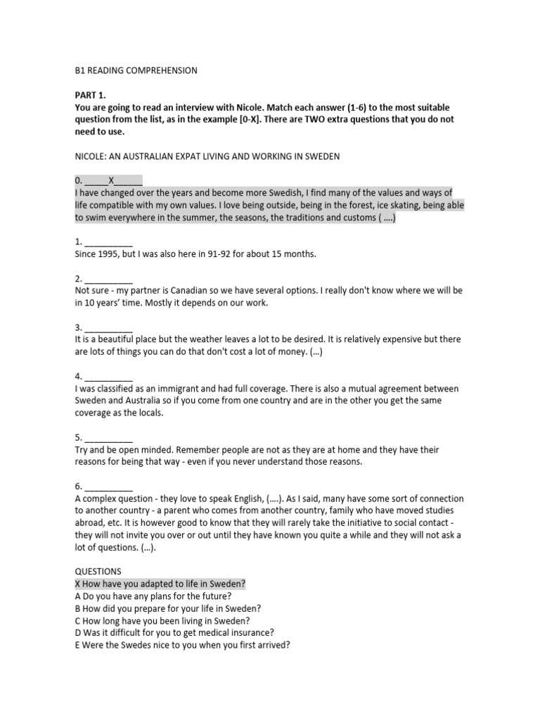 B1 Reading Comprehension | PDF | Clothing | Little Women