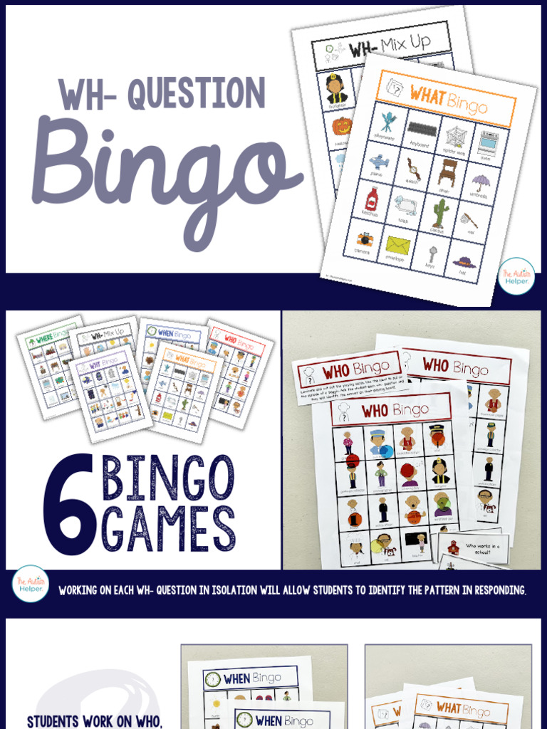 Engaging WH- Question Bingo Games | PDF | Self-Improvement