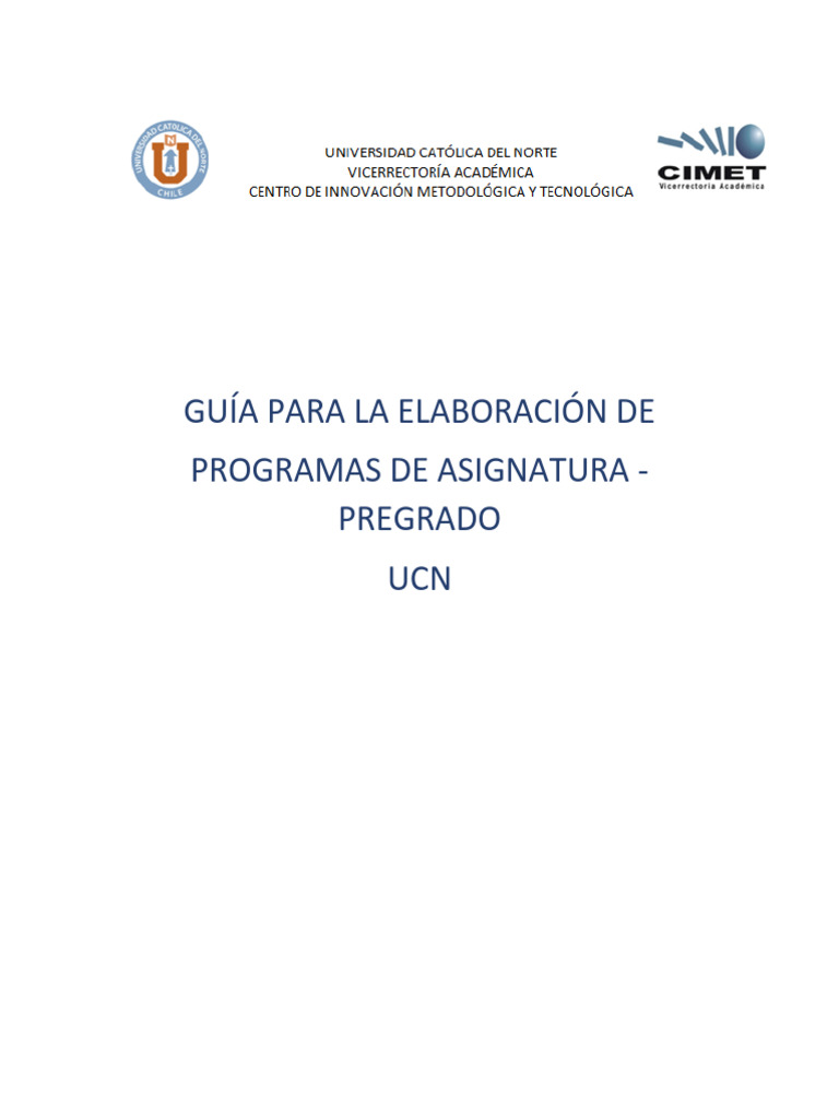 Guía Programas Asignatura UCN | PDF | Aprendizaje | Crédito del curso