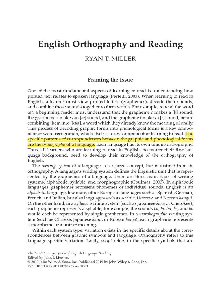 Orthograohy | PDF | Orthography | Phonics