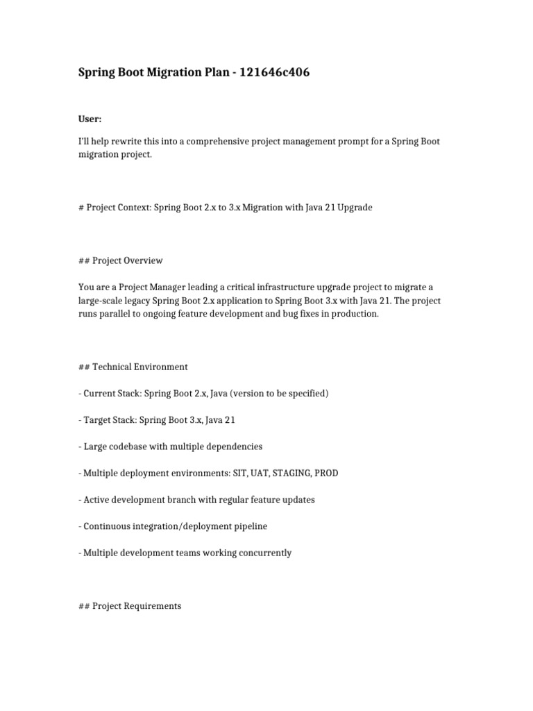 Conversation To Estimate Java Migration To 21 | PDF | Software Testing ...