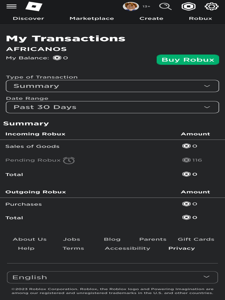 My Transactions - Roblox | PDF