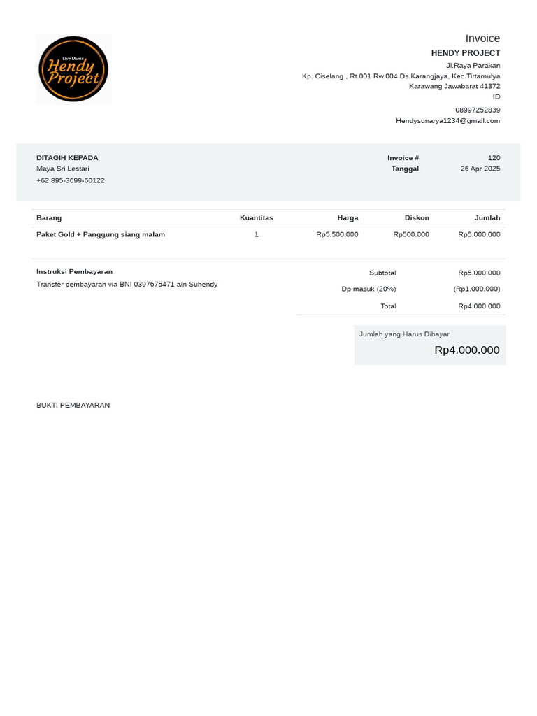 Invoice 120 Pdf