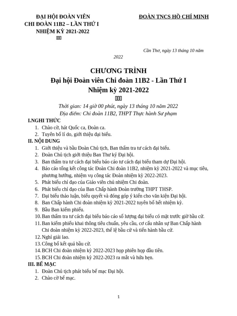 11B2 - văn kiện 2022-2023 | PDF