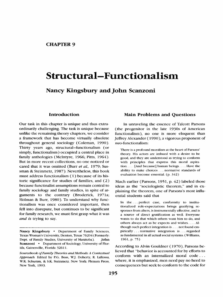 Structural Functionalism | PDF | Behavioural Sciences | Social Psychology