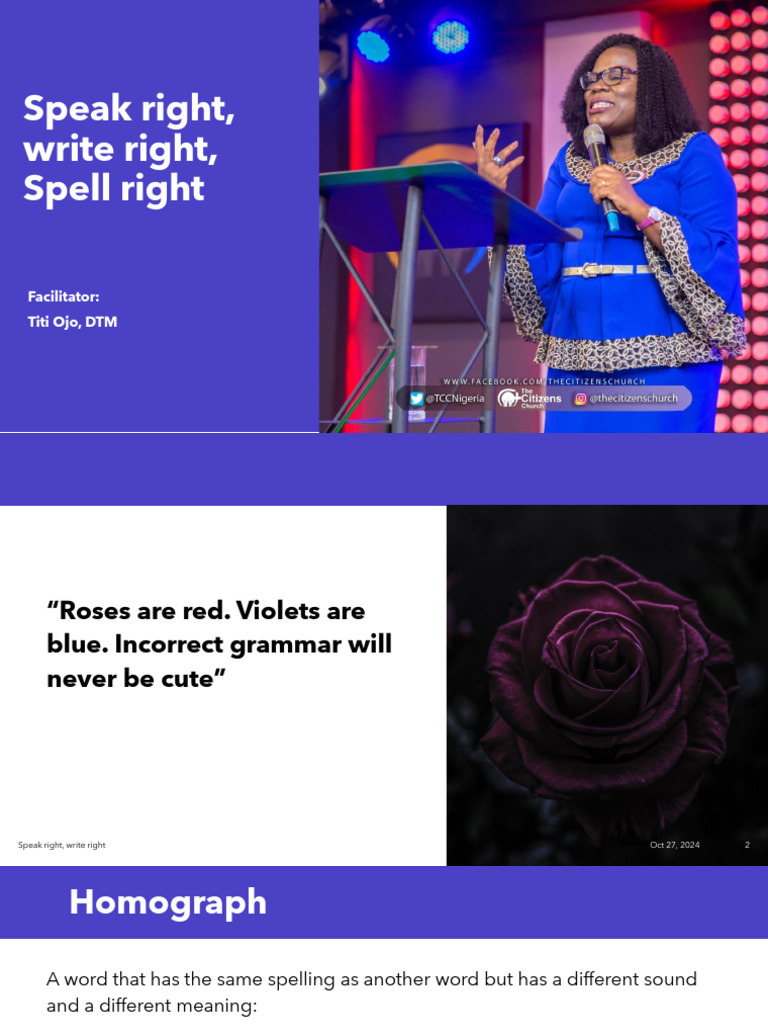 Speak Right, Write Right - Toastmasters Session | PDF | Lexicology ...