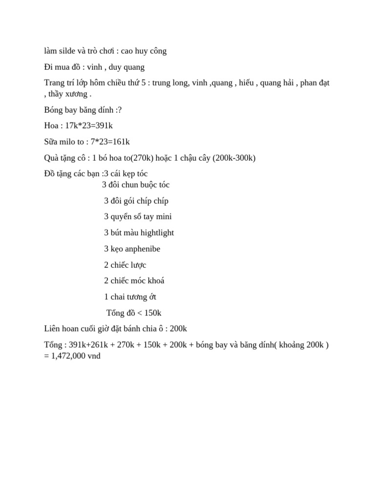 Bảng Kê Khai | PDF