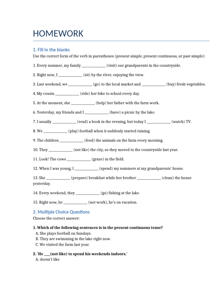 Grammar Practice Handout | PDF