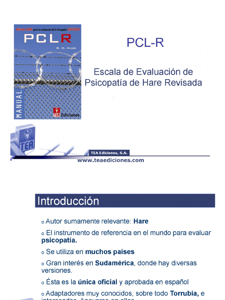 PCL-R. Escala de Evaluación de Psicopatía de Hare Revisada - PDF Descargar Libre | PDF