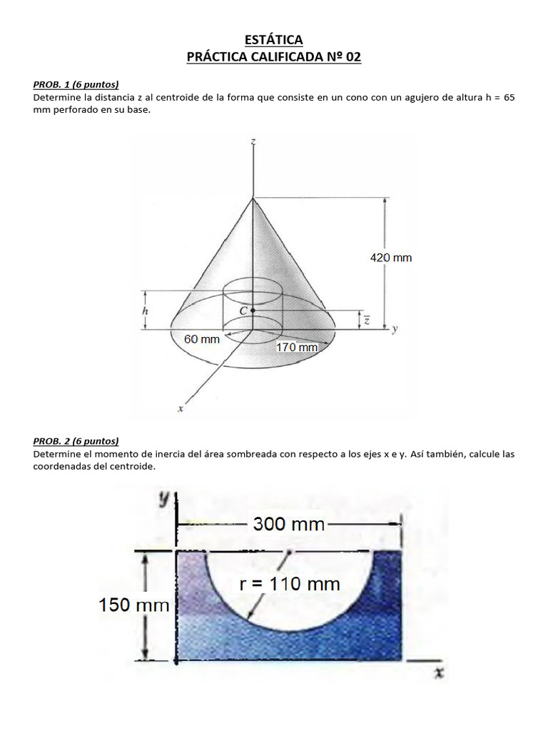 Problemas de Estática: Centroide e Inercia | PDF | Ciencia y matemáticas