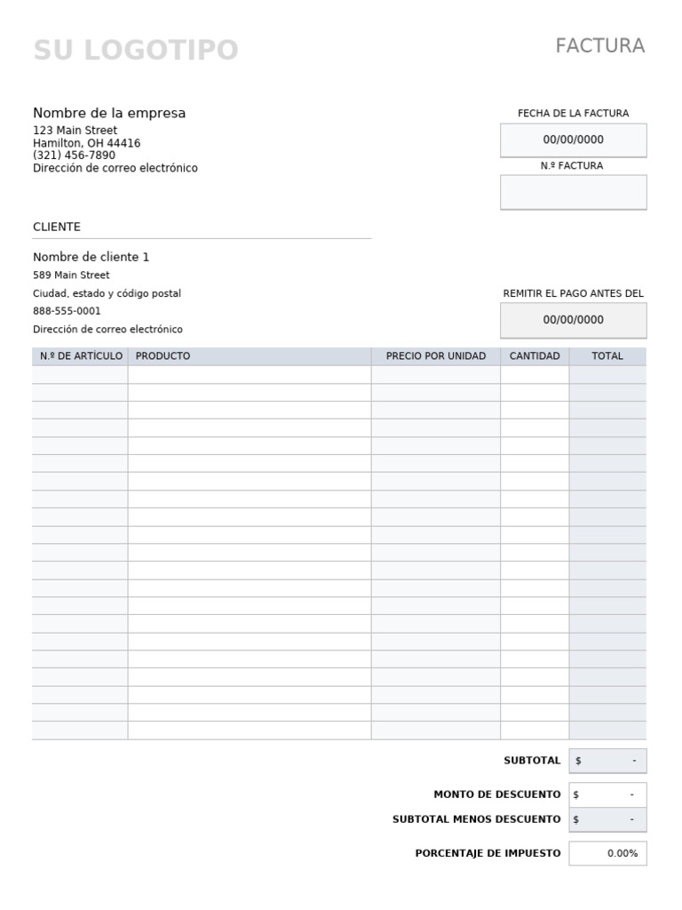 IC Invoice Template With Customer Database 11256 - ES | PDF