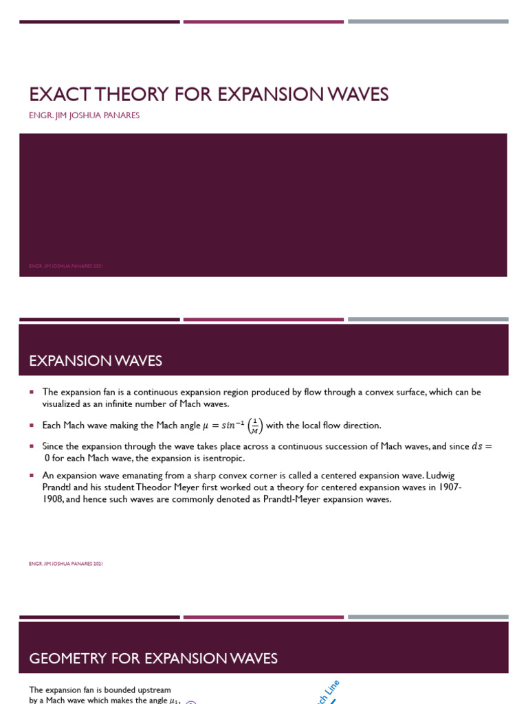 Exact Theory For Expansion Waves | PDF | Fluid Dynamics | Aerodynamics