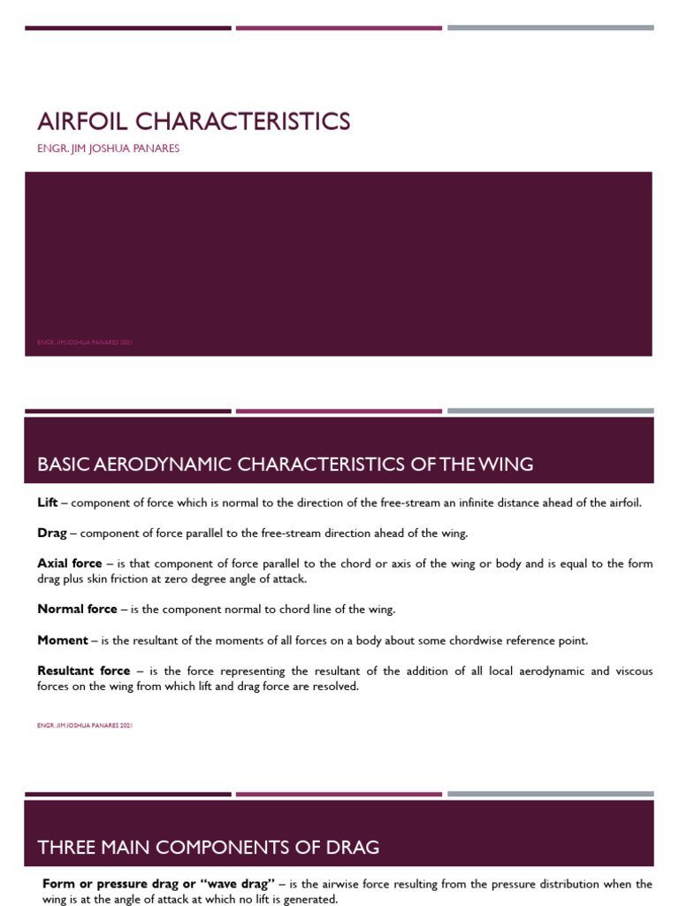 Airfoil Characteristics | PDF | Lift (Force) | Drag (Physics)