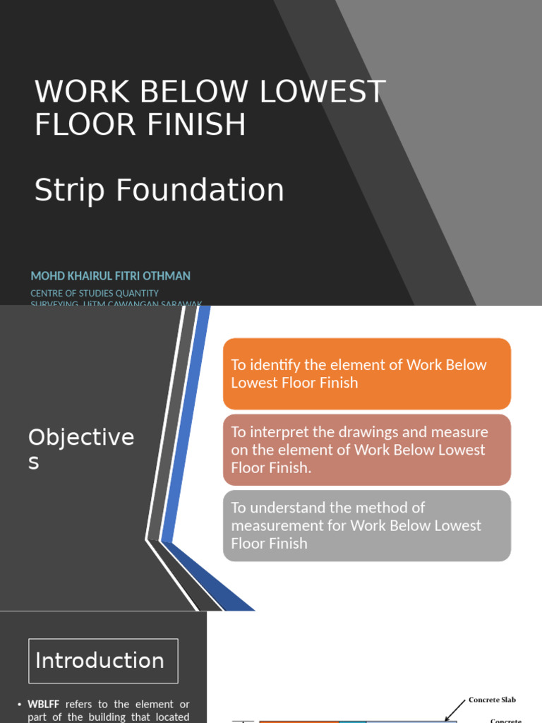 Work Below Lowest Floor Finish Overview | PDF | Concrete | Foundation ...