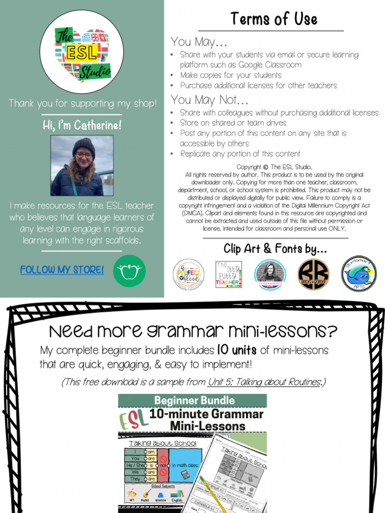 Grammar Minilessons Sample - Slides | PDF