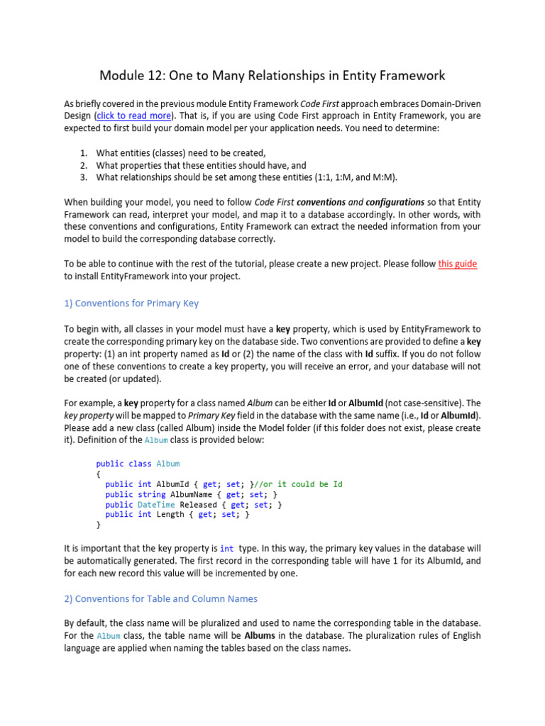 module-12-1-to-many-relationships-in-ef | PDF | Databases | Entity Framework