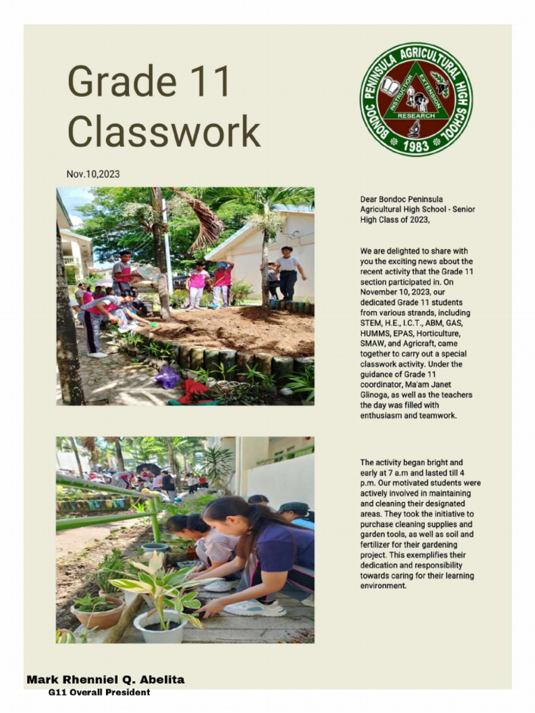 G11 Cleanliness Newsletter | PDF