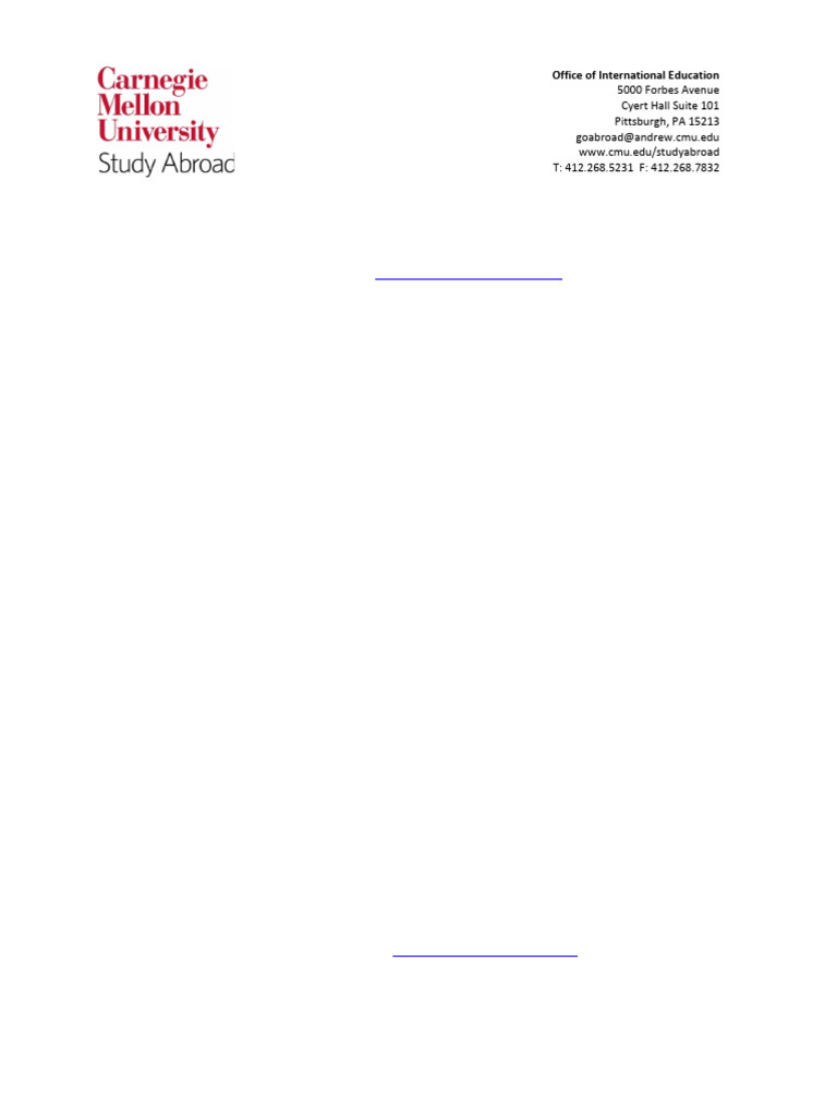 Visa Letter Request Form | PDF