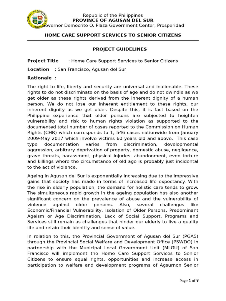 HCSS Guidelines | PDF | Caregiver | Old Age