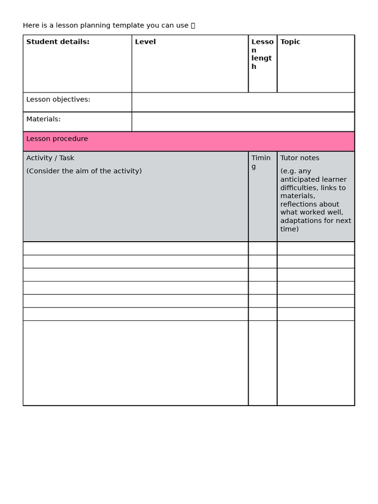 Lesson Template | PDF | Cognitive Psychology | Linguistics