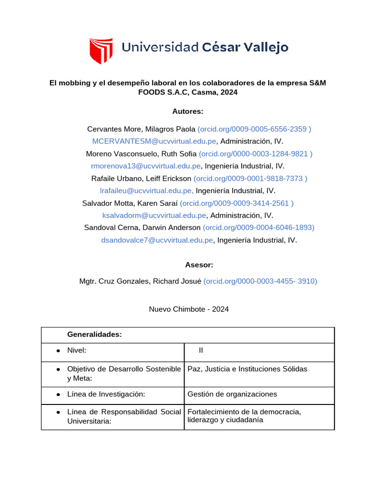 INFORME FINAL, GRUPO 02 - 17% de Similitud | PDF | Validez ...