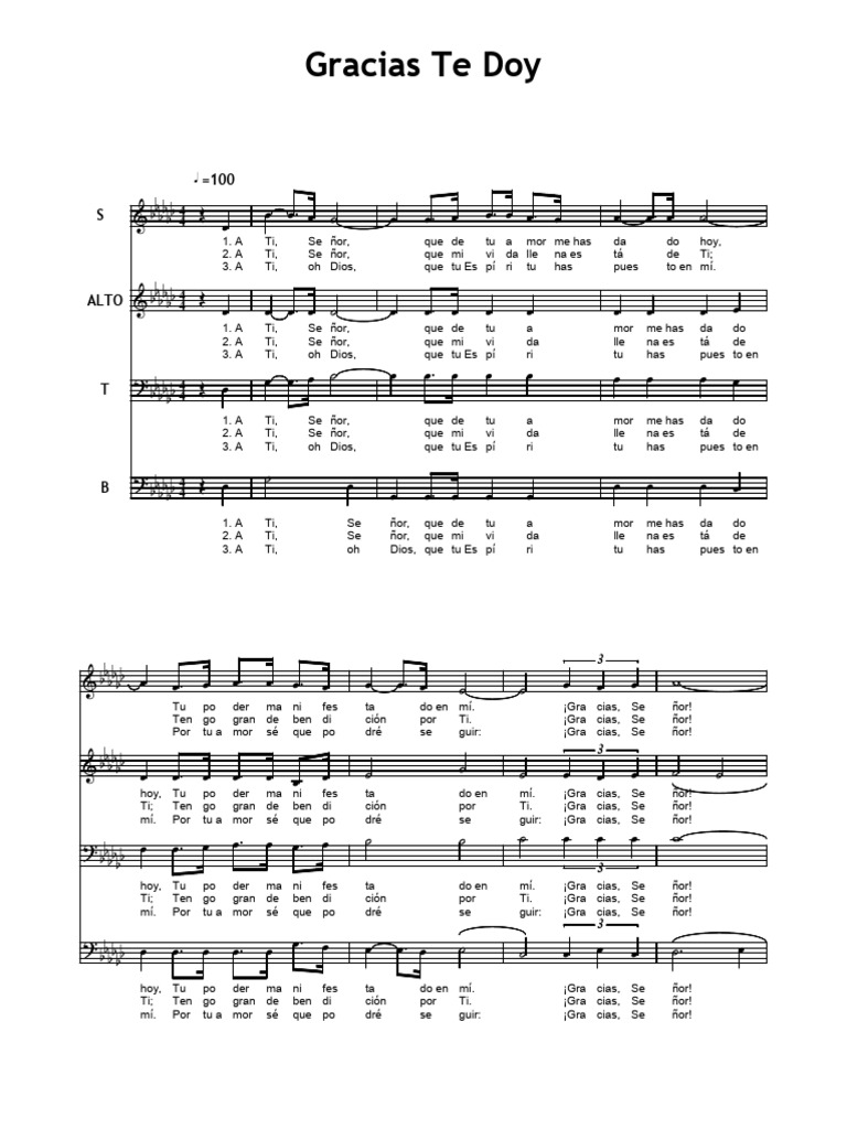 Gracias Te Doy - Partitura | PDF