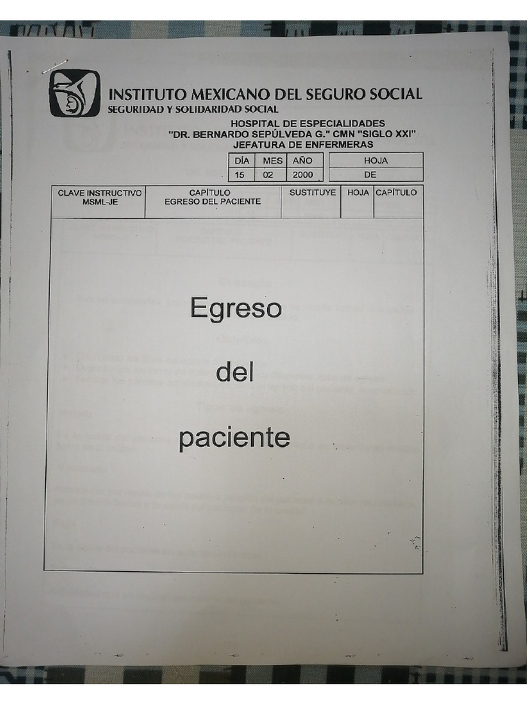 Egreso Del Paciente | PDF