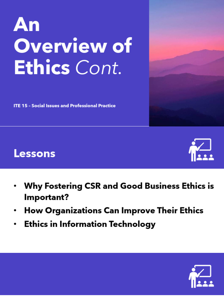 1.2 Why Fostering CSR Good Business Ethics Is Important Ethics in IT ...