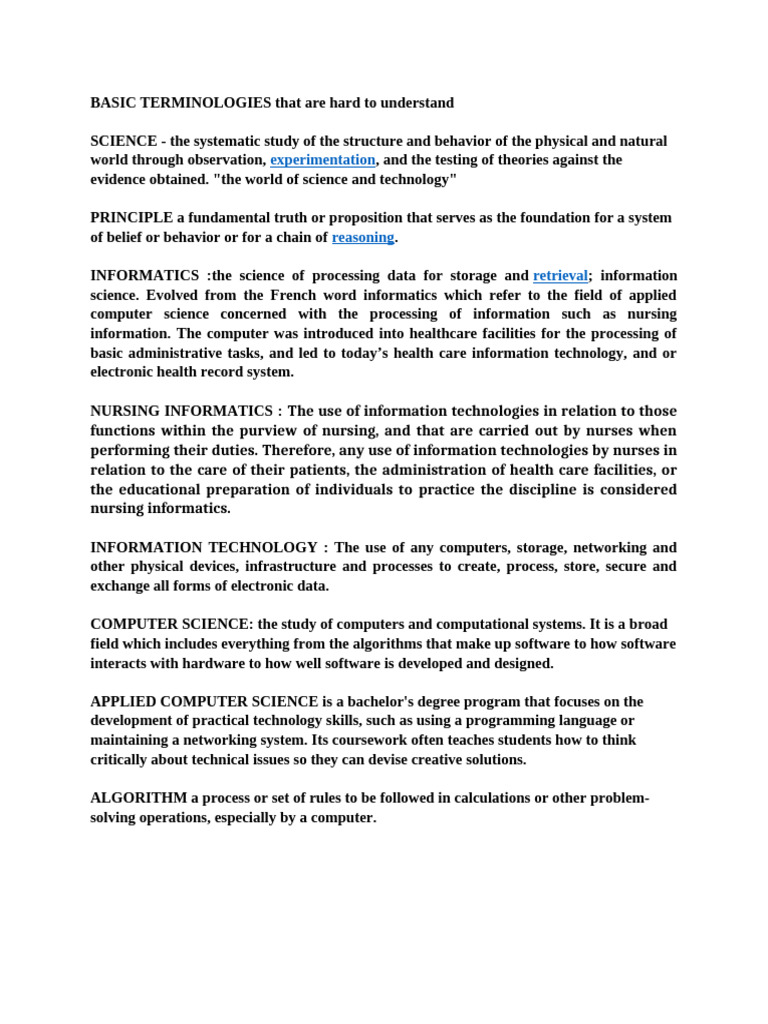 BASIC TERMINOLOGIES That Are Hard To Understand | PDF | Computers