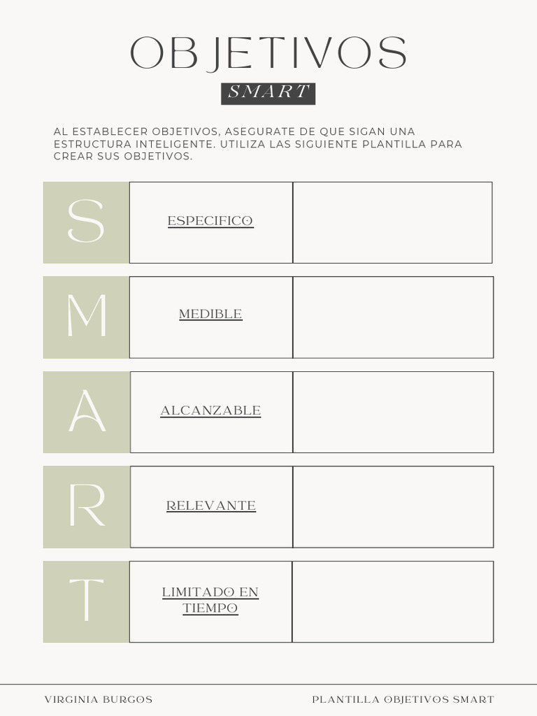 Plantilla Objetivos Smart | PDF | Arte