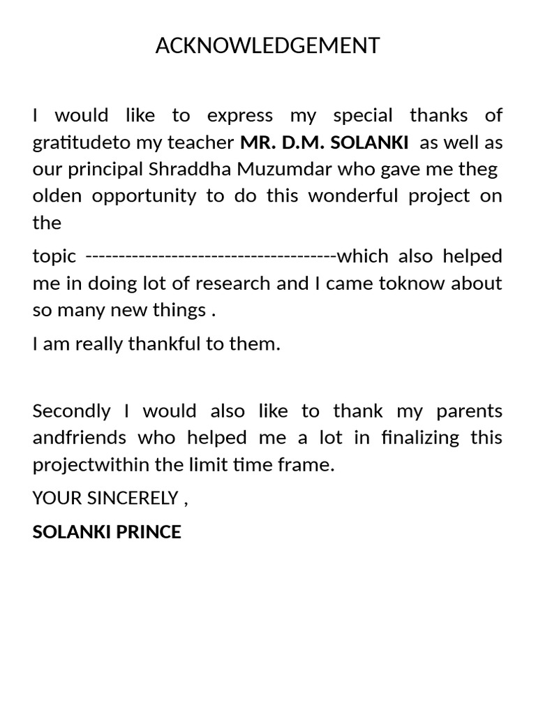 ACKNOWLEDGEMENT | PDF